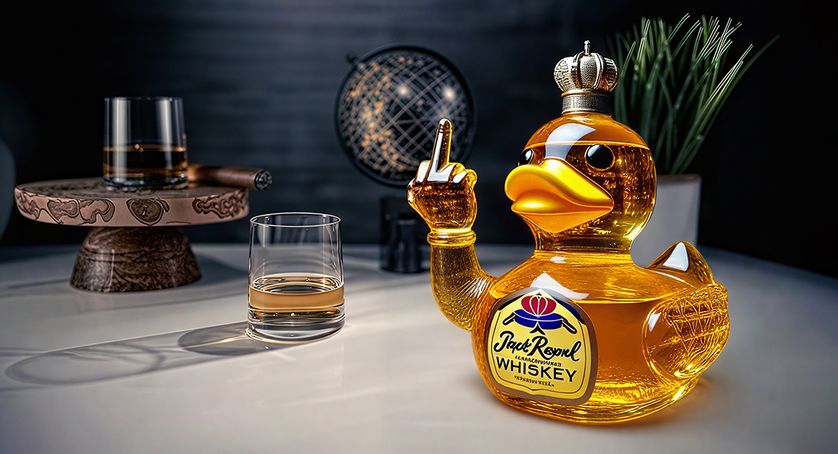 Sherum Quack Off – The Whiskey Bottle That Pours with Pure Attitude